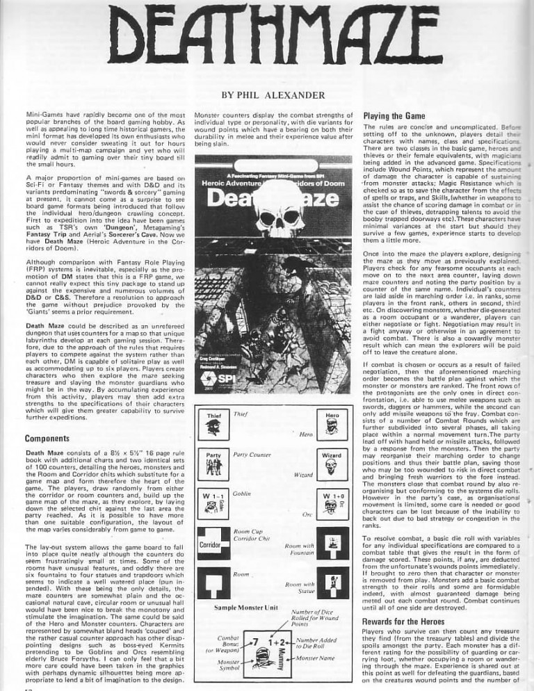 Deathmaze SPI box version-rules – Black Gate